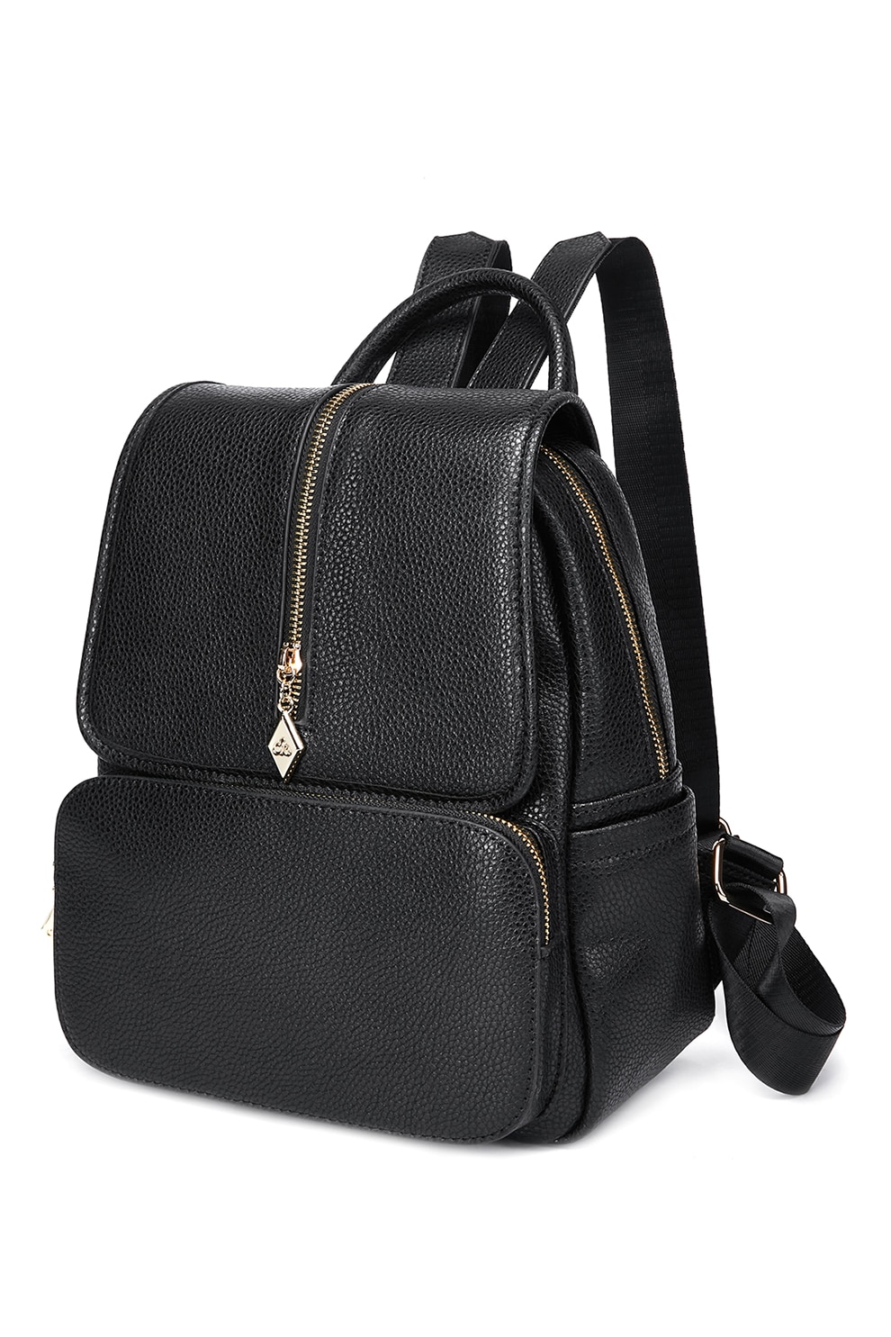 C'iel, Rucsac din piele cu aspect texturat Clem, Negru - eMAG.ro
