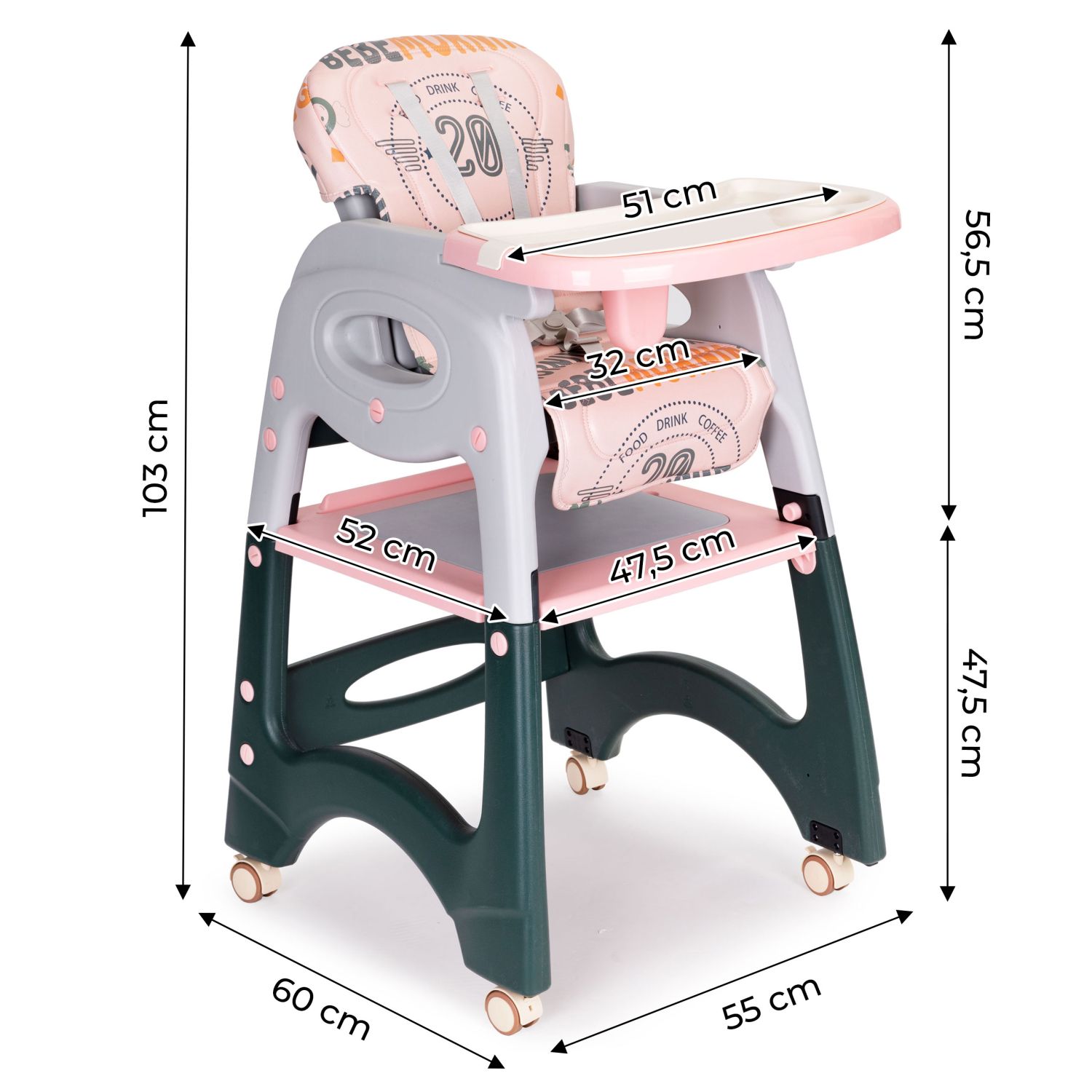 Scaun de masa 2 in 1 multifunctional ISP "Likesmart Baby Chair ...