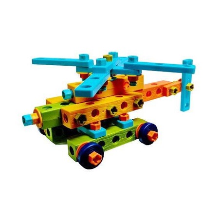 Set joc de constructie cu piulite si suruburi, 4 moduri de asamblare ...