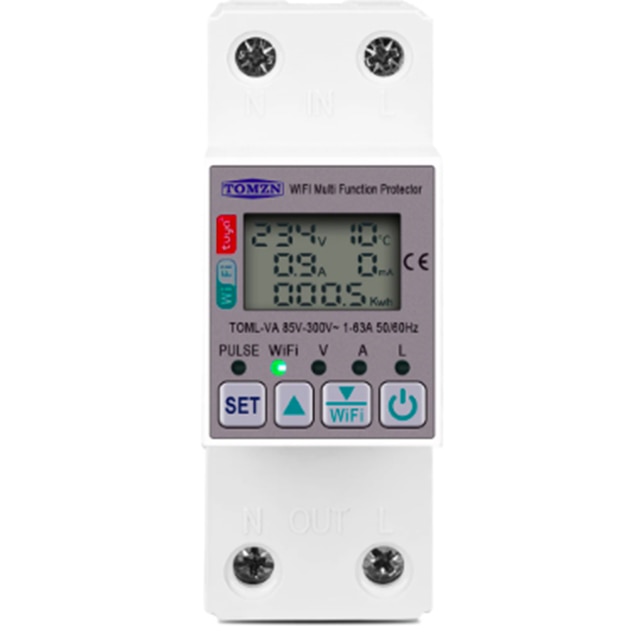 Contor de energie WIFI 63A 110V 220V TUYA cu protectie la supra si ...
