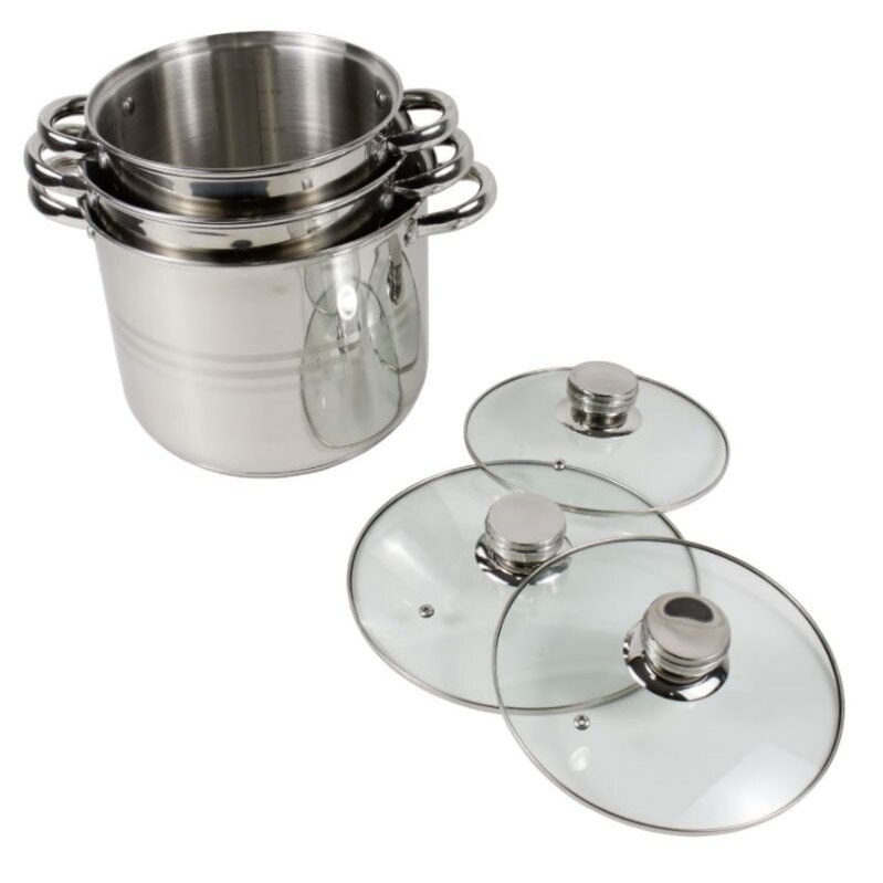 Set Inox 6 PCS Oale cu Capac Stıcla 4L, 5L, 7L 23716 CTO2022 - eMAG.ro