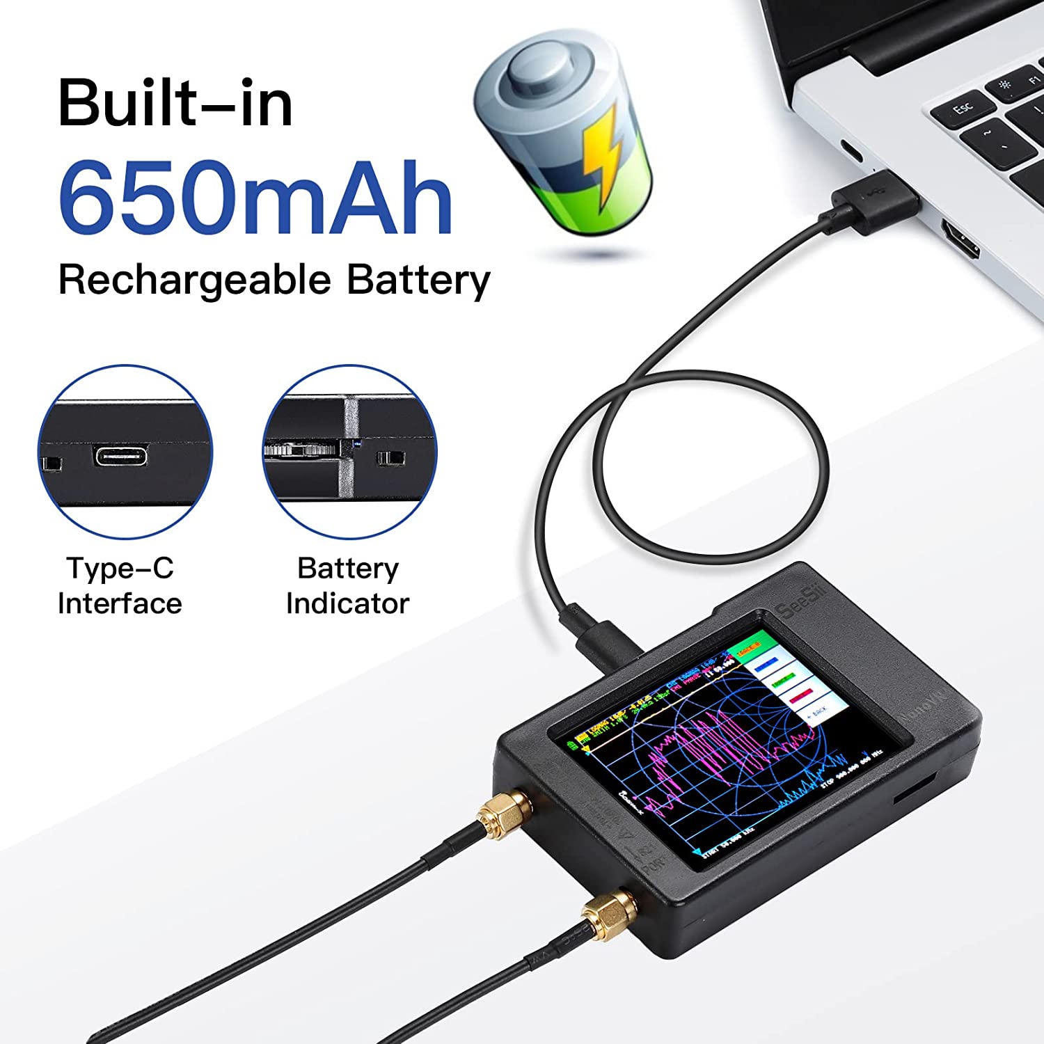 Антенен мрежов анализатор, 10KHz-1.5GHz лента, MF/HF/VHF/UHF антени, с ...