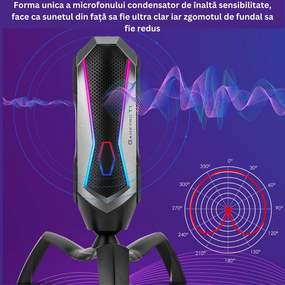 Microfon profesional omnidirectional, raspuns frecventa 20Hz 20kHz ...