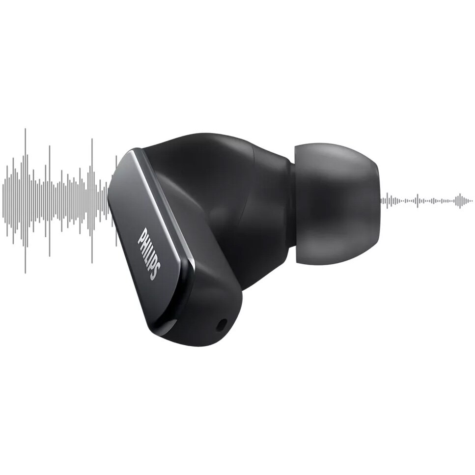 Casti True Wireless Philips TAT5506BK/00, Bluetooth, Waterproof, ANC ...