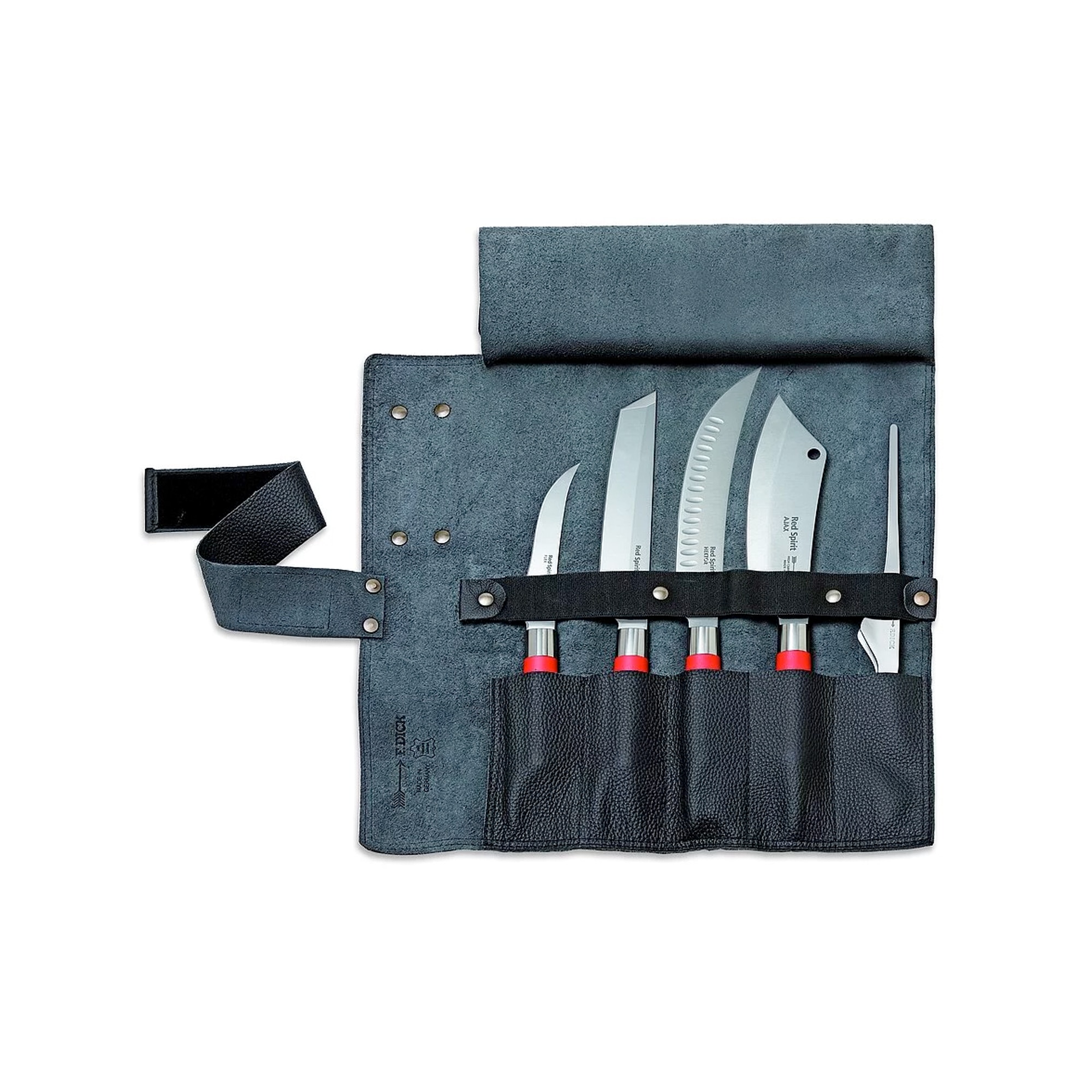 Set de cutite si ustensile, F. DICK REDSPIRIT, 5 piese si geanta piele ...