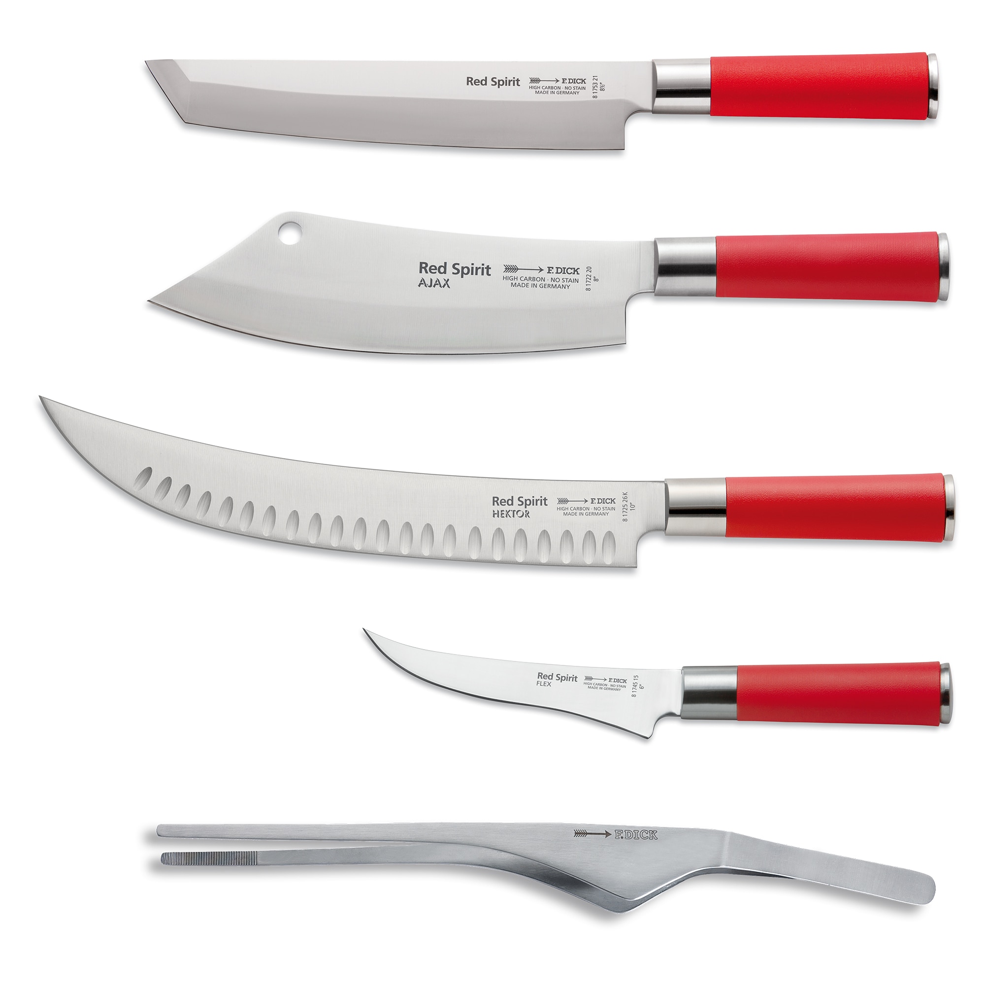 Set de cutite si ustensile, F. DICK REDSPIRIT, 5 piese si geanta piele ...