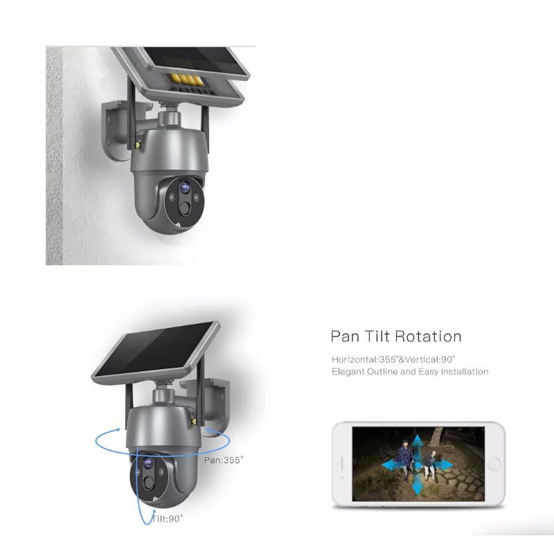 Camera de securitate CCTV audio bidirectionala de retea solara fara fir ...