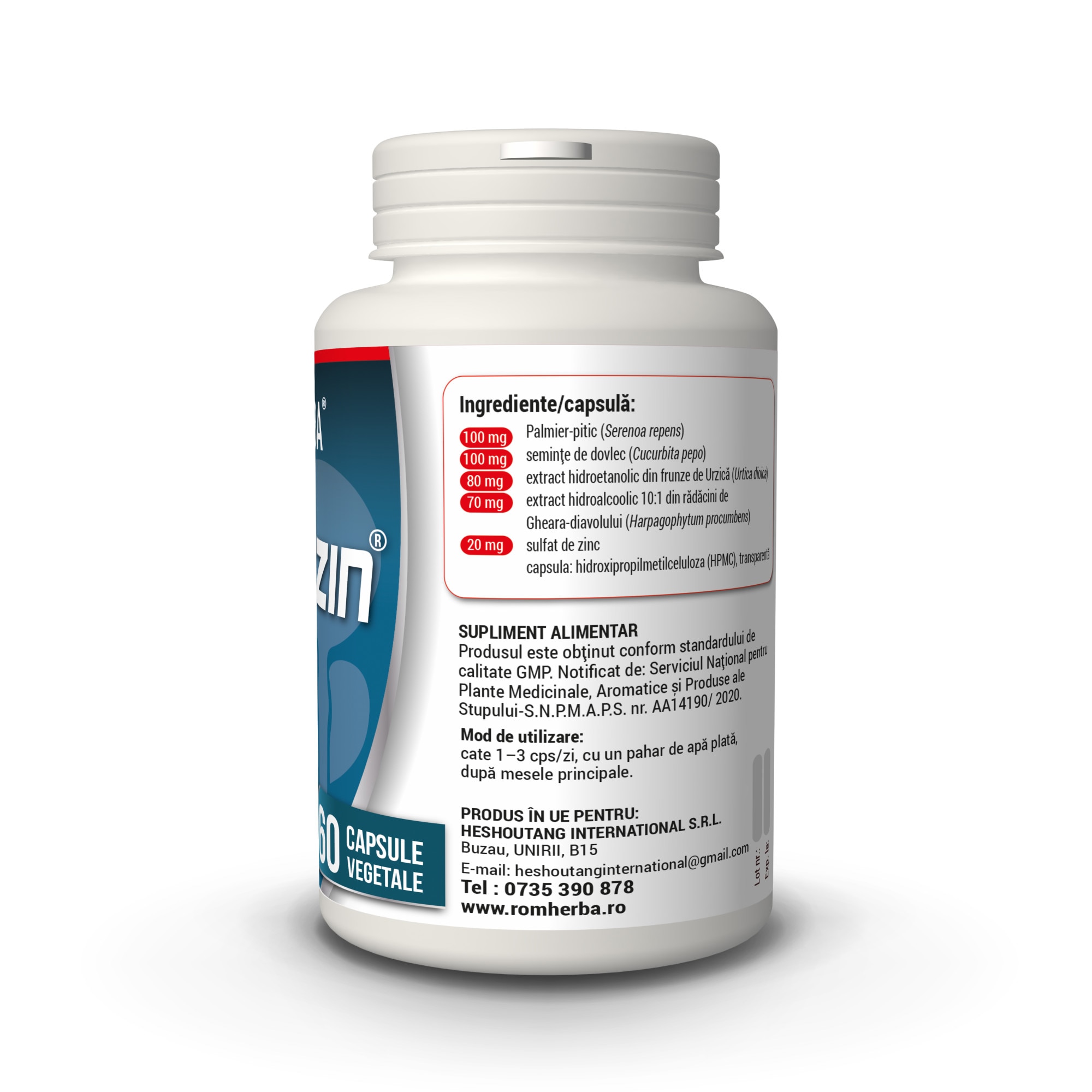 Supliment alimentar, Prostazin, 60 capsule, Romherba - eMAG.ro