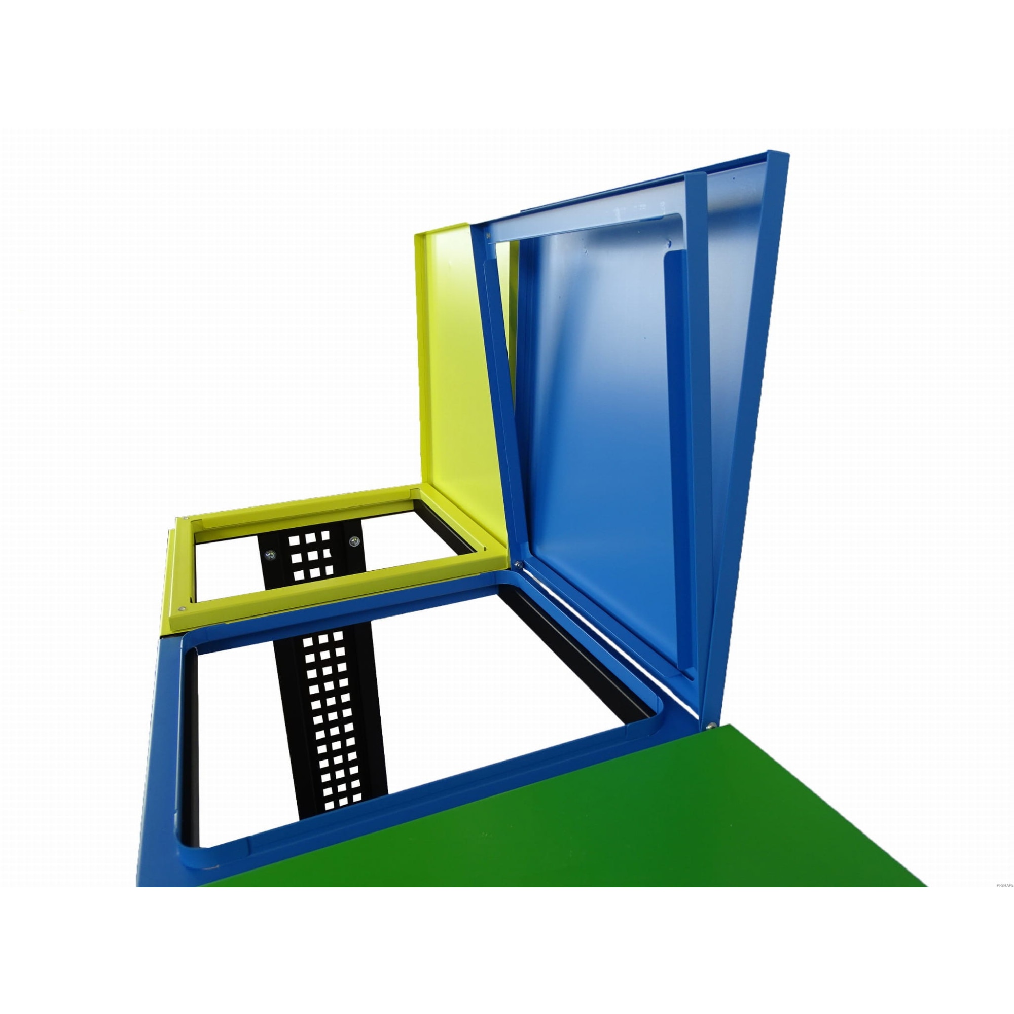 Кош за боклук 3 отделения Pi Shape Стомана 116x39x80 см Многоцветен