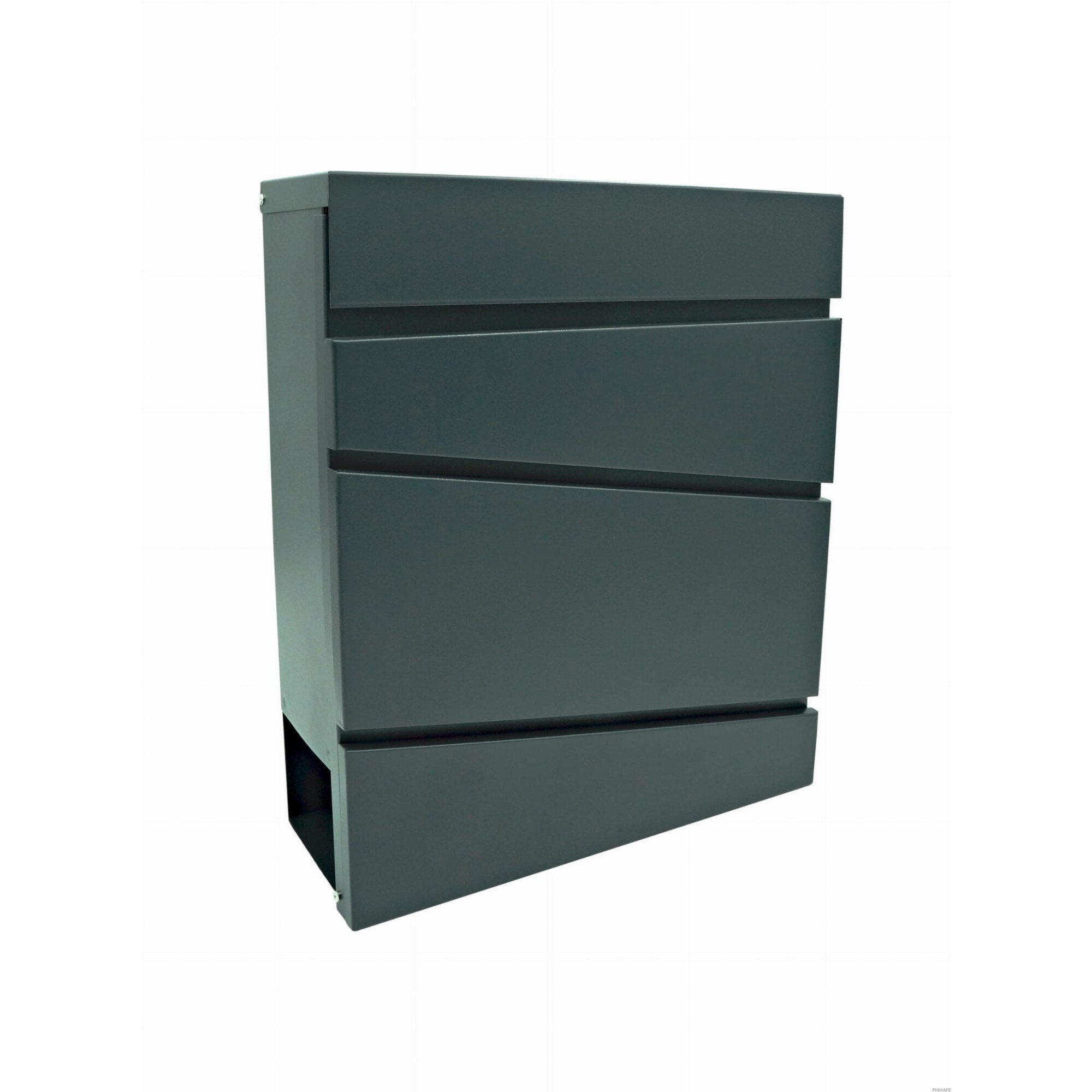 Метална пощенска кутия Pi Shape стомана 31x37x12 см сива Emag Bg