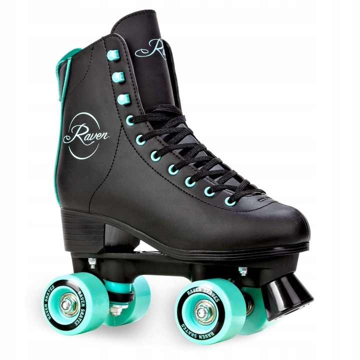 Role Reglabile Raven Elle, Negru/Turcoaz, 37 - eMAG.ro