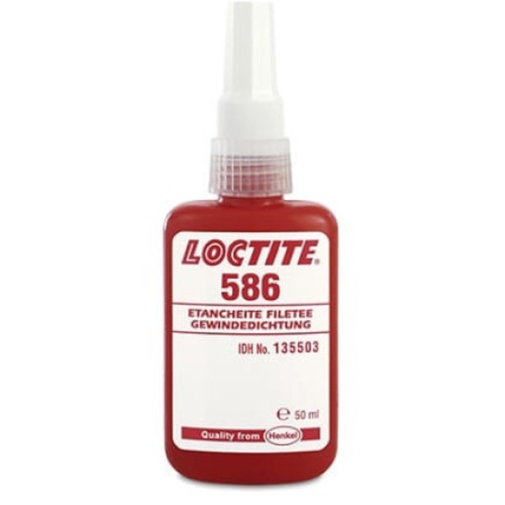 Лепило за уплътняване на резби 586, Loctite, среден вискозитет, червено ...