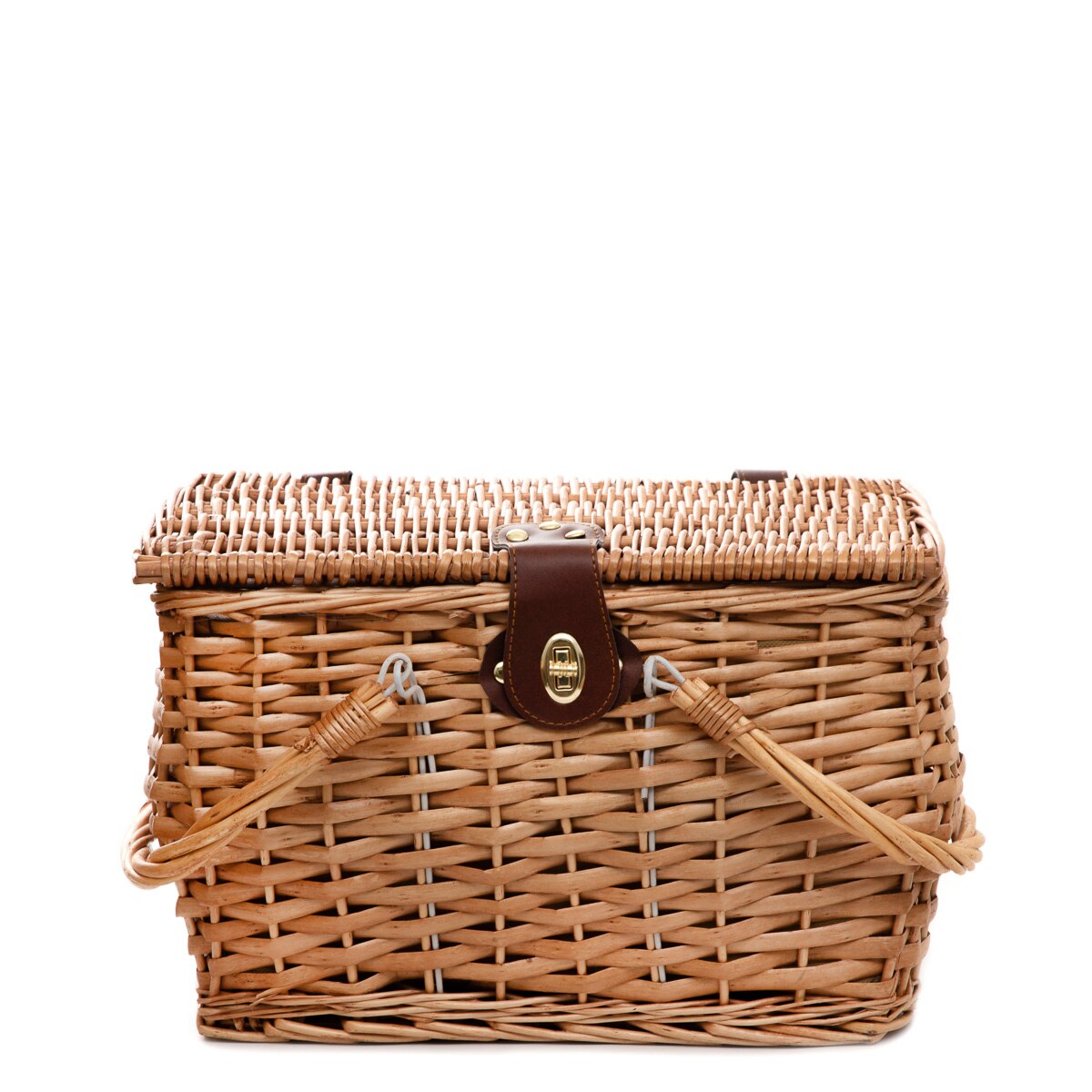 Cos de picnic, Homla, Rachita/Poliester, Pentru 2 persoane, 38 x 25 x ...