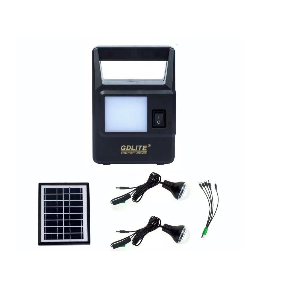 Kit Cu Panou Solar GdLite GD-8030, Cu Lanterna 14LED, 2 Becuri, Cablu ...