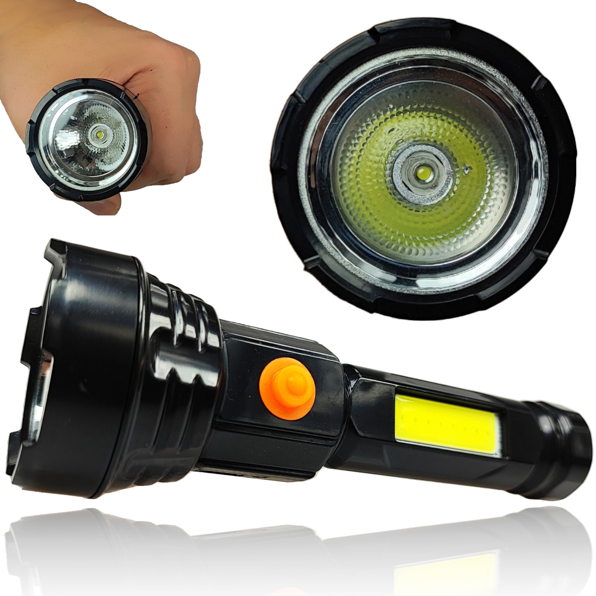 Lanterna 2 in 1, LED, USB, Negru - eMAG.ro