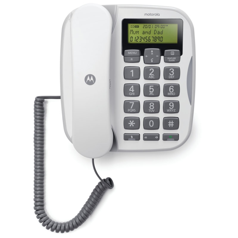 Telefon cu fir Motorola, Display LCD, Alb - eMAG.ro
