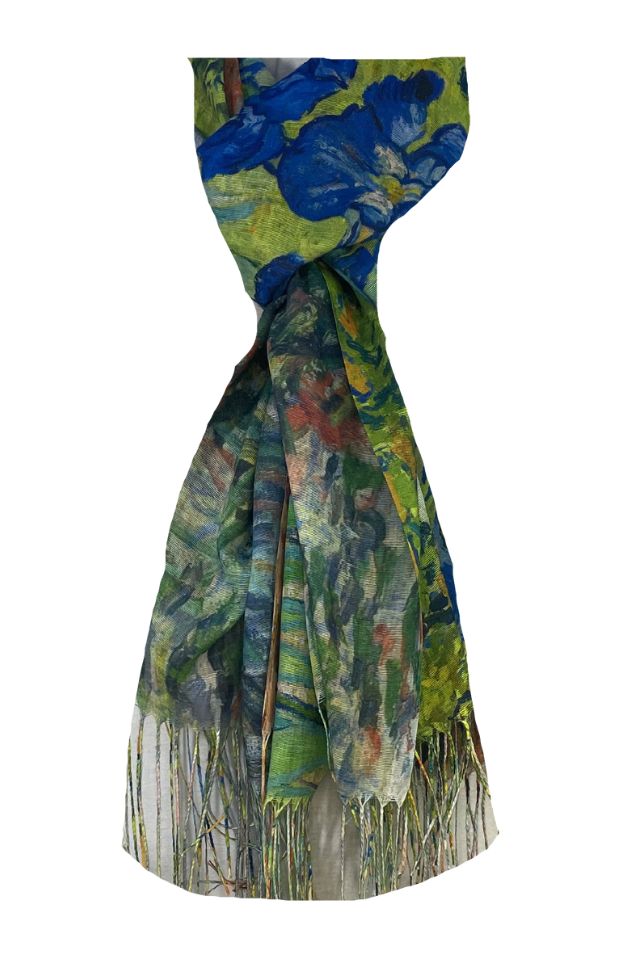 Esarfa imprimata pe ambele fete I, Dacali, verde/albastru, 185x70 cm ...