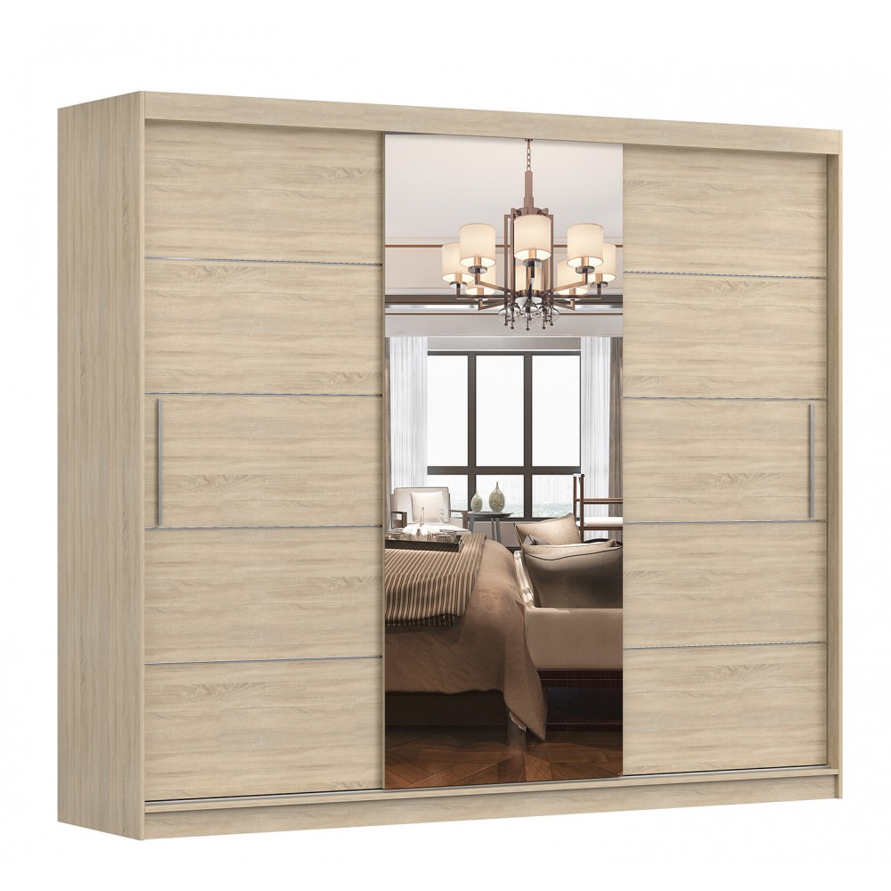 Dressing Iaki Sonoma cu oglinda 250 cm x 200 cm x 61 cm - eMAG.ro