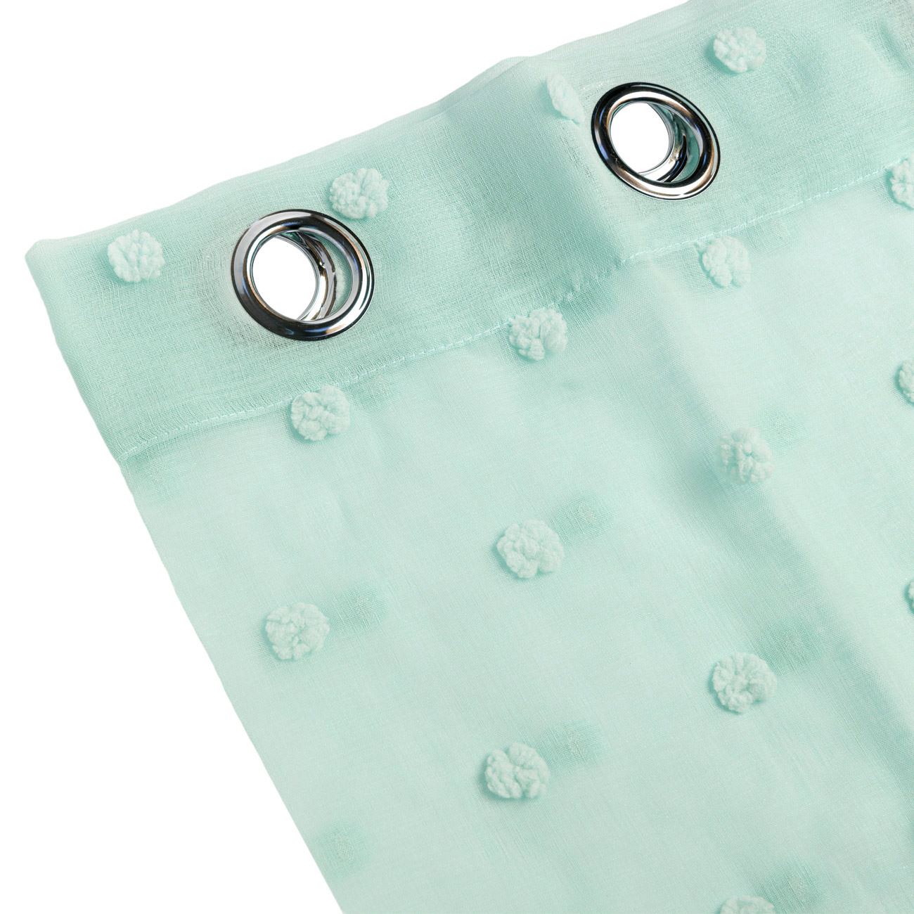 Perdea living dormitor, cu inele, model ciucuri in relief, verde ...