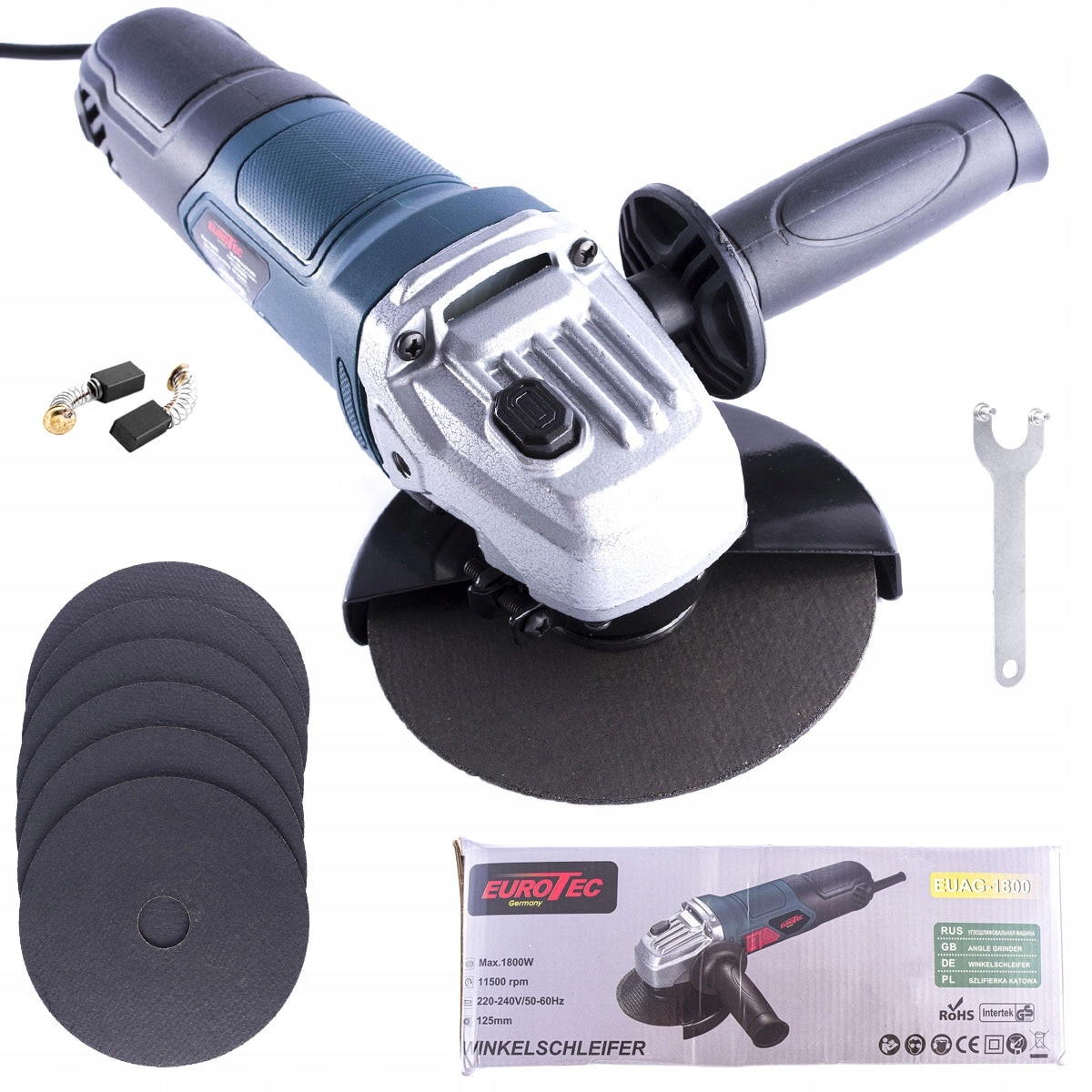 Polizor unghiular, Eurotec, 125 mm, 1800 W, Multicolor - eMAG.ro