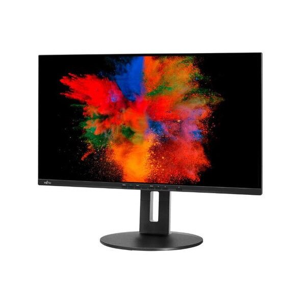 Monitor IPS LED Fujitsu 27" P27-9 TS, QHD 2560 x 1440, HDMI, DisplayPort, Pivot, Boxe Negru ...