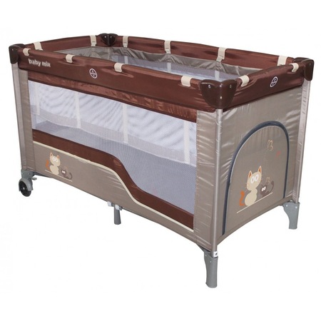 Pat pliant 2 nivele 8052-2 Baby Mix Brown - eMAG.ro