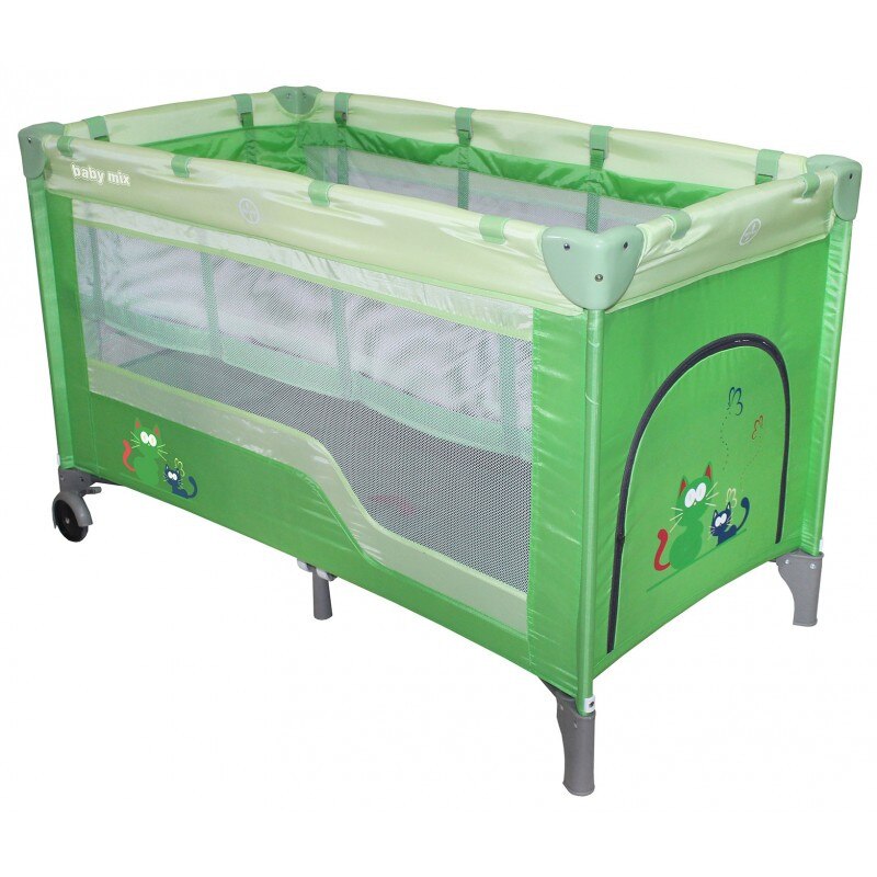 Pat pliant 2 nivele 8052-2 Baby Green - eMAG.ro