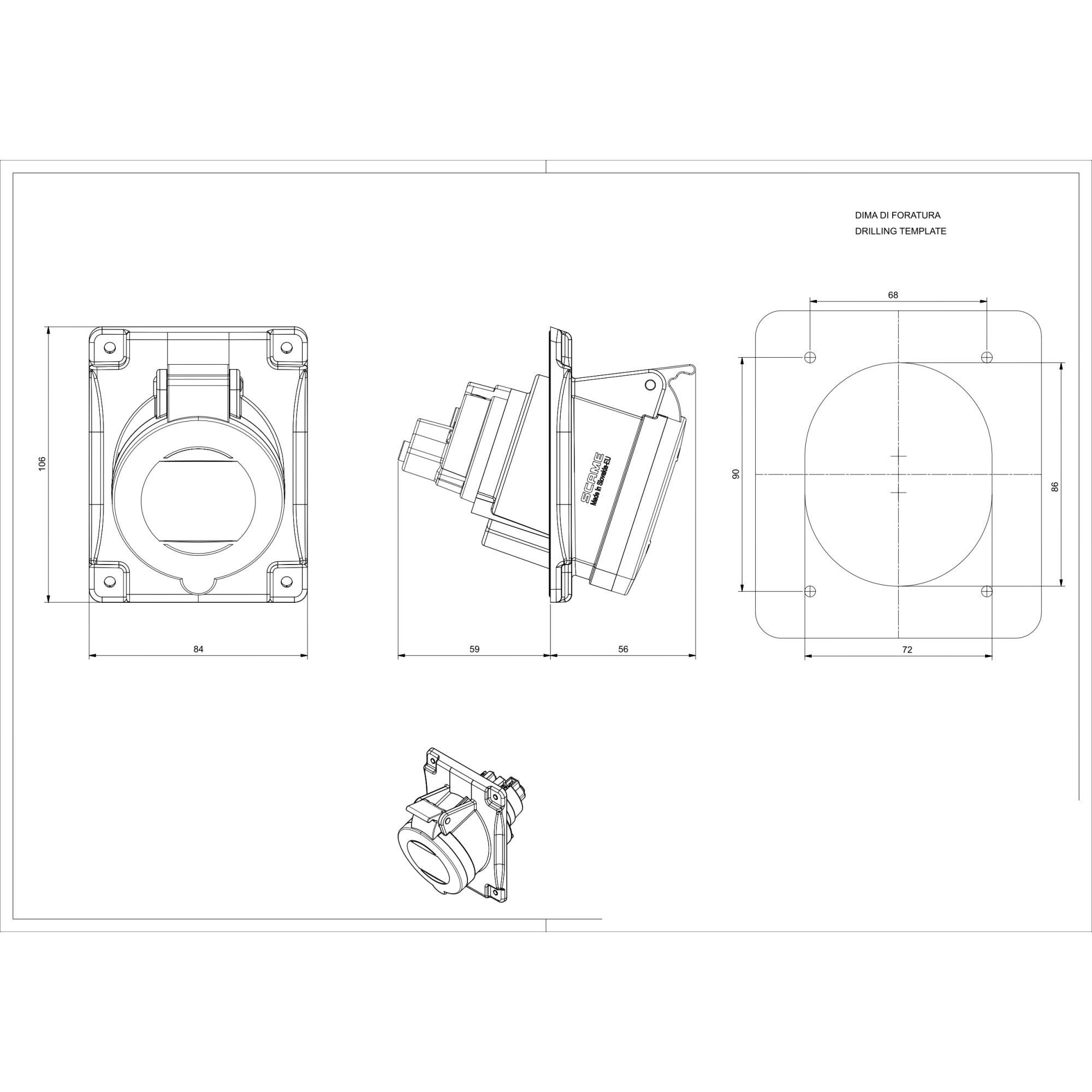 Priza ingropata 32A 2P+E 6h 200-250V - eMAG.ro