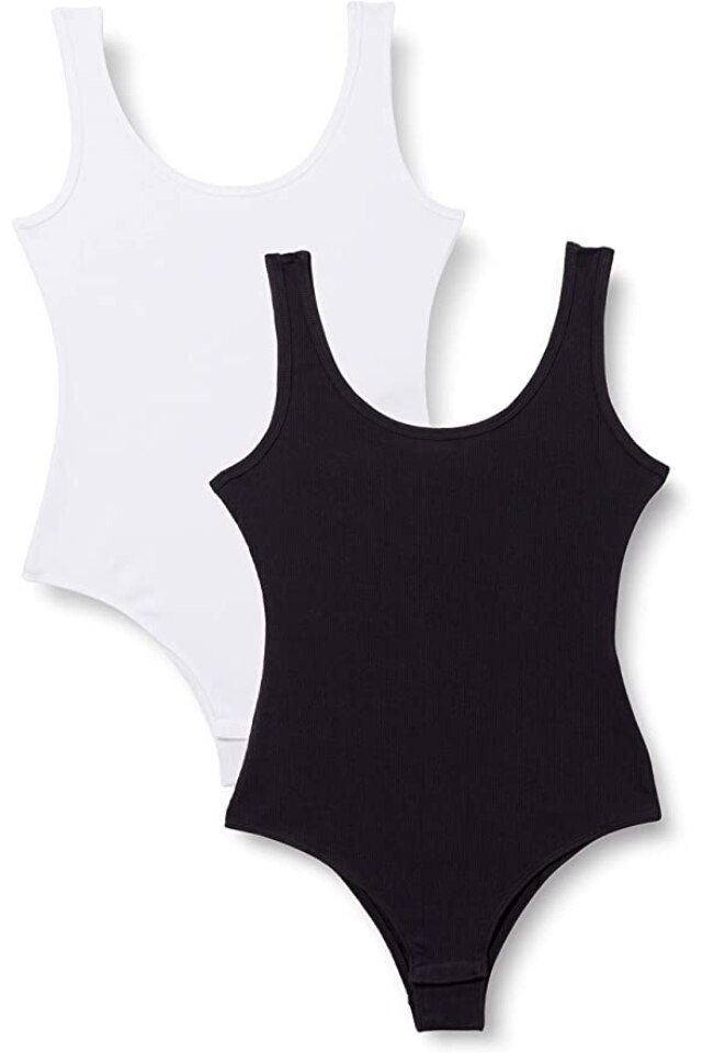 Set body, 2 piese, Alb/Negru, XXS - eMAG.ro