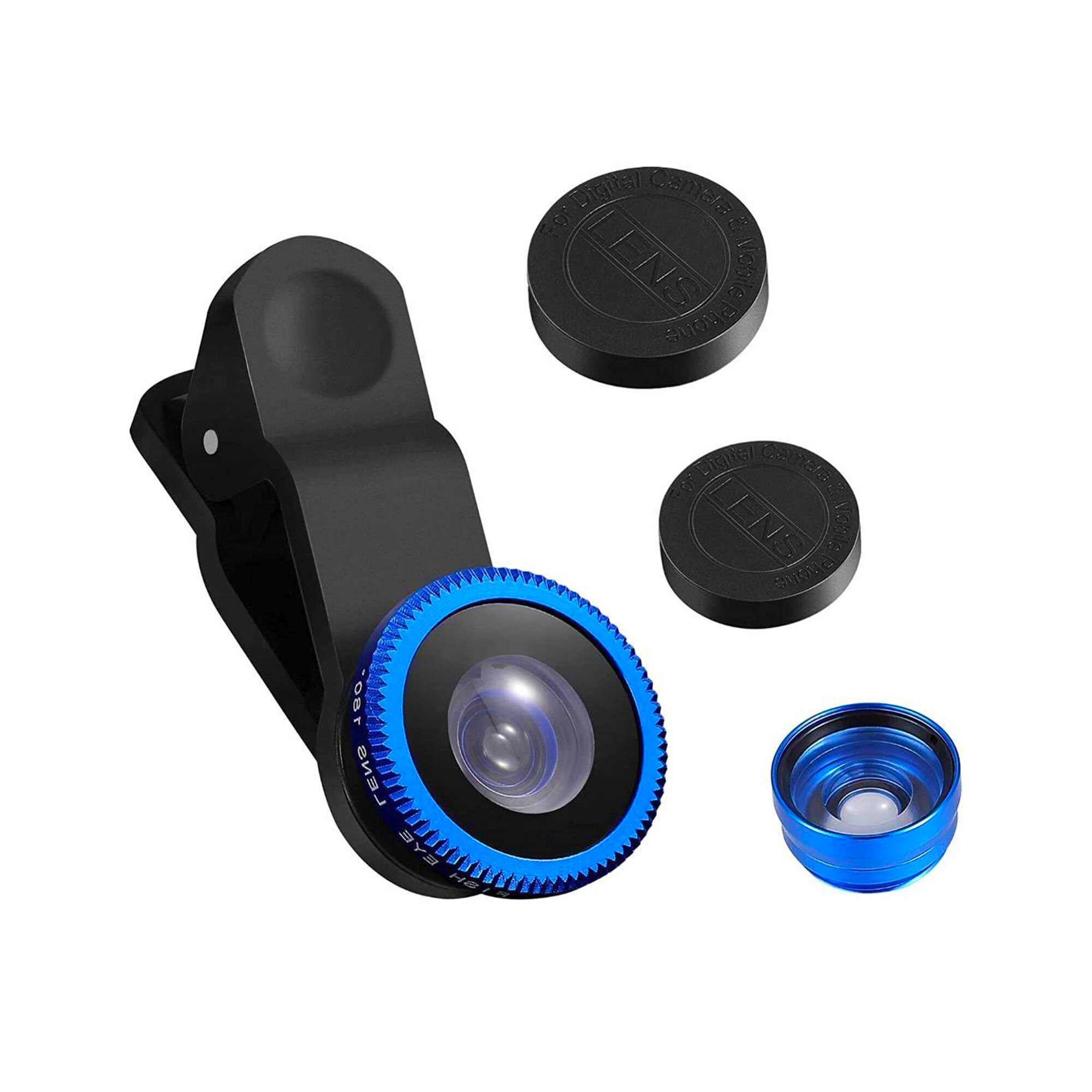 Set Lentile 3in1 KnightX HD Macro, Wide, Fisheye, Blue, Clip Universal ...