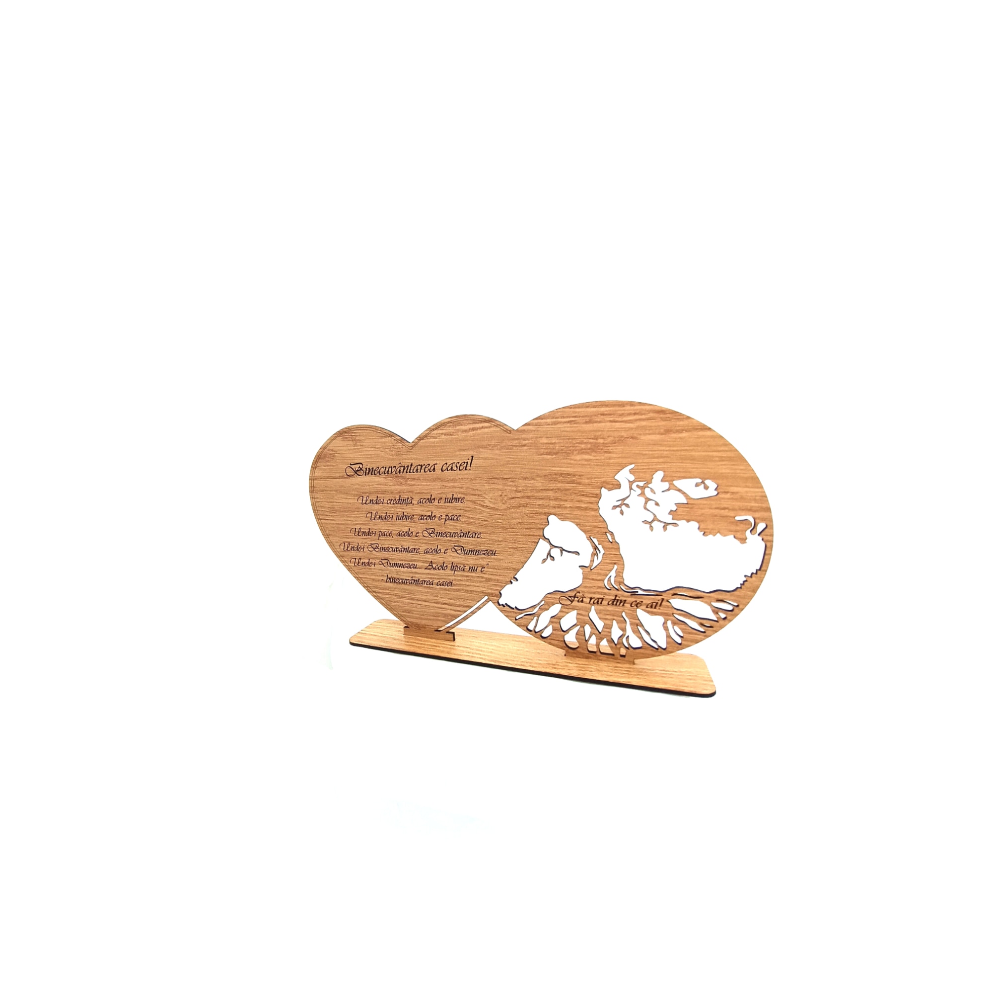 Decoratiune blank inima copacul vietii, personalizata "Binecuvantarea ...