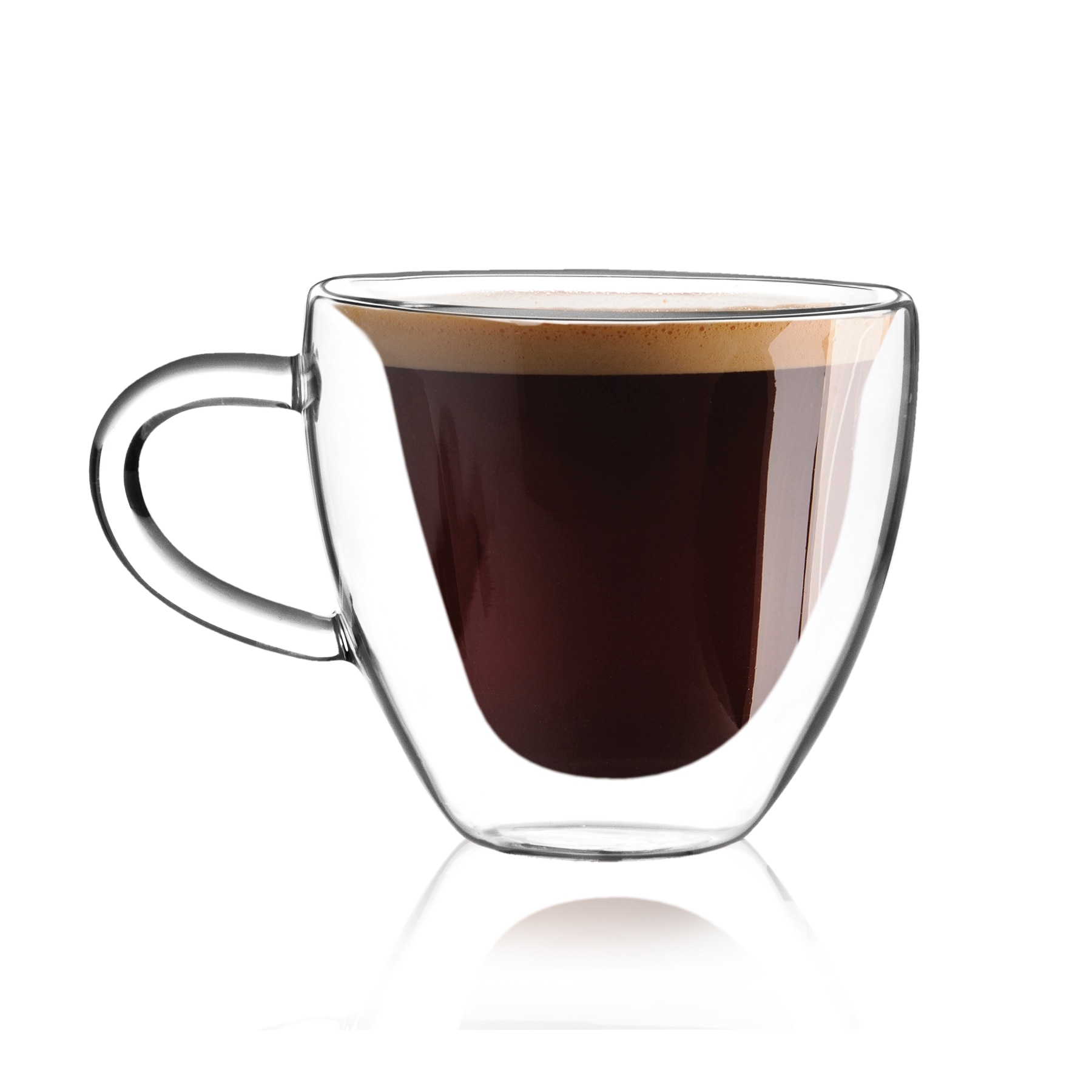 Set 2 cani cafea/ceai, Homla, Sticla, Perete dublu, 150ml, Transparent ...