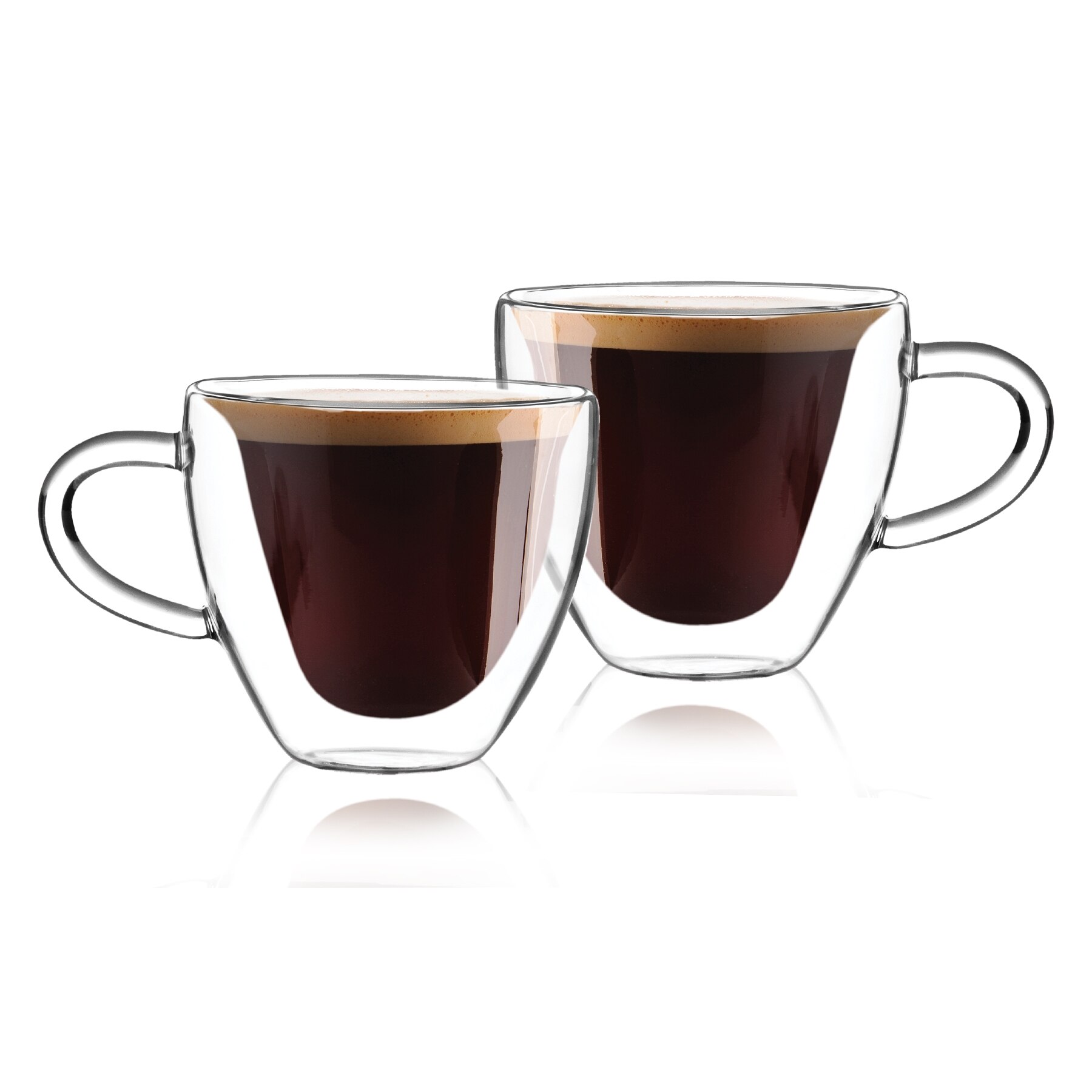 Set 2 cani cafea/ceai, Homla, Sticla, Perete dublu, 150ml, Transparent ...
