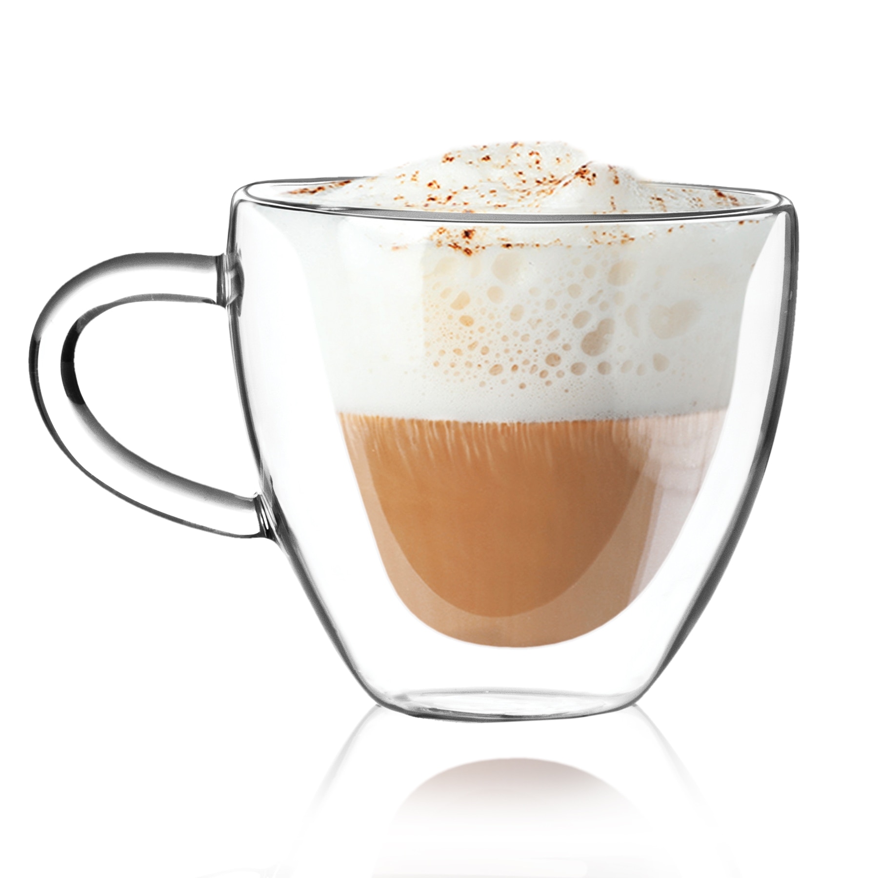 Set 2 cani cafea/ceai, Homla, Sticla, Perete dublu, 300ml, Transparent ...