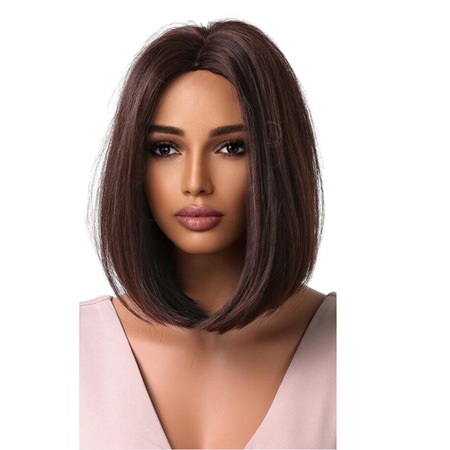 Peruca bob Saten cu Suvite, Animis Beauty, fara breton, fibra sintetica ...