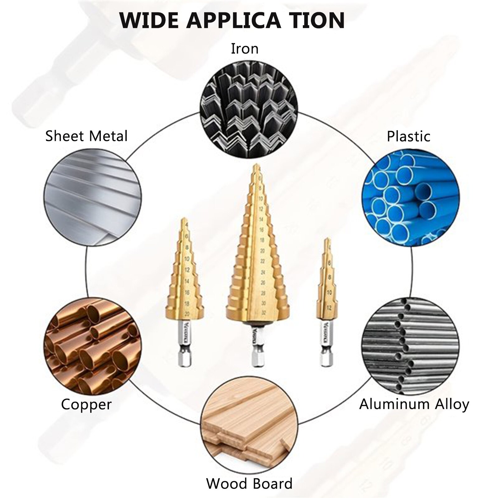 Set 3 Freza con, Darklove, Metric, Titan Acoperit, Cu geanta portabila ...