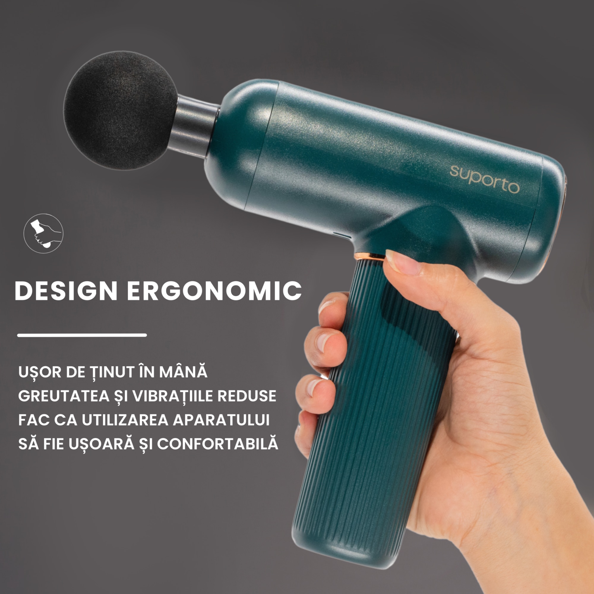 Pistol Masaj Profesional Verde, Aparat de masaj tip Pistol, Massage Gun ...