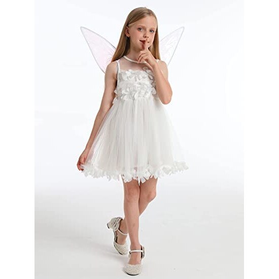 Set Aripi de inger fluture roz, Adulti si copii, cu bagheta si Coroana ...