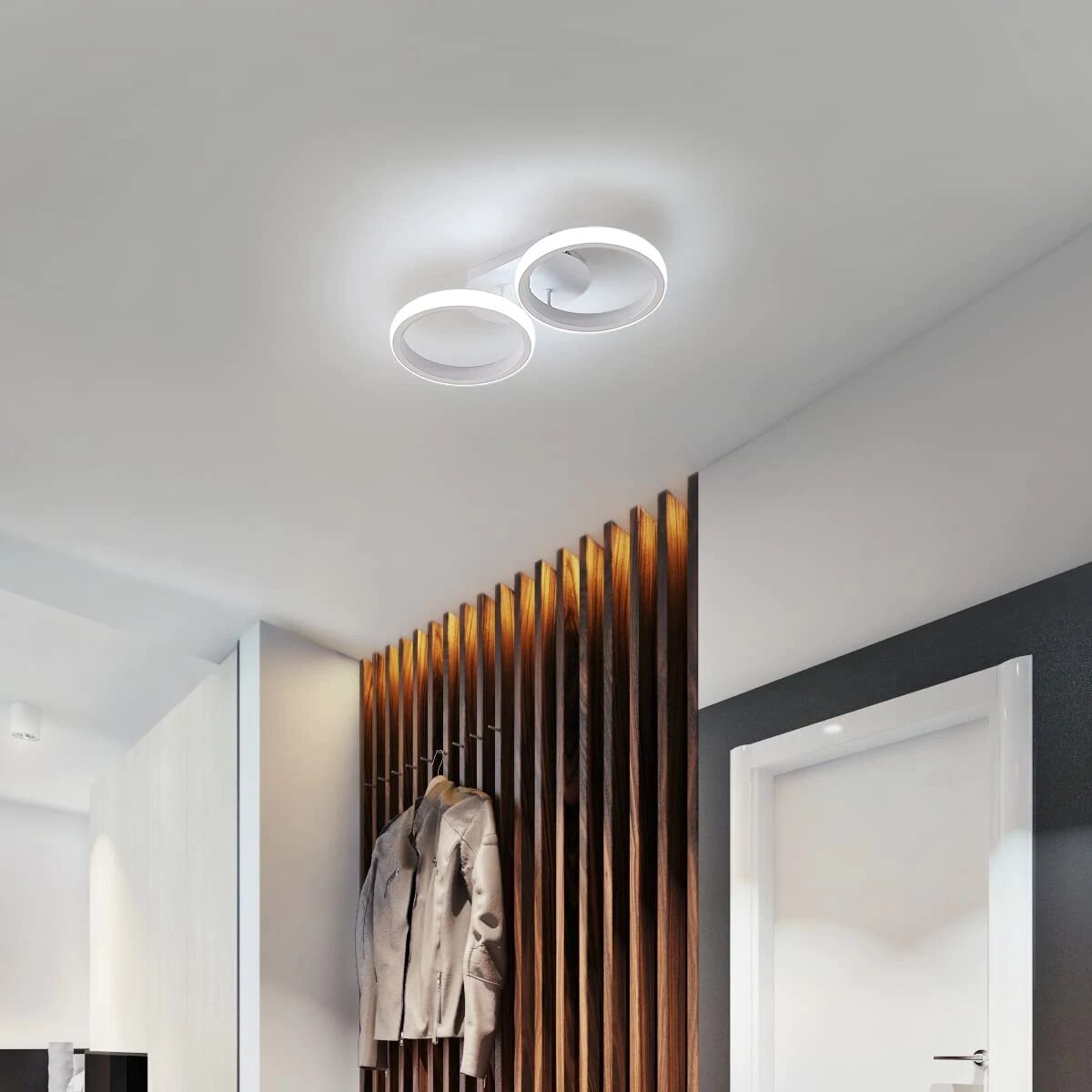 Plafoniera Cu Led Uri Din Aluminiu, Goeco, Dublu Rotund, 20w ...