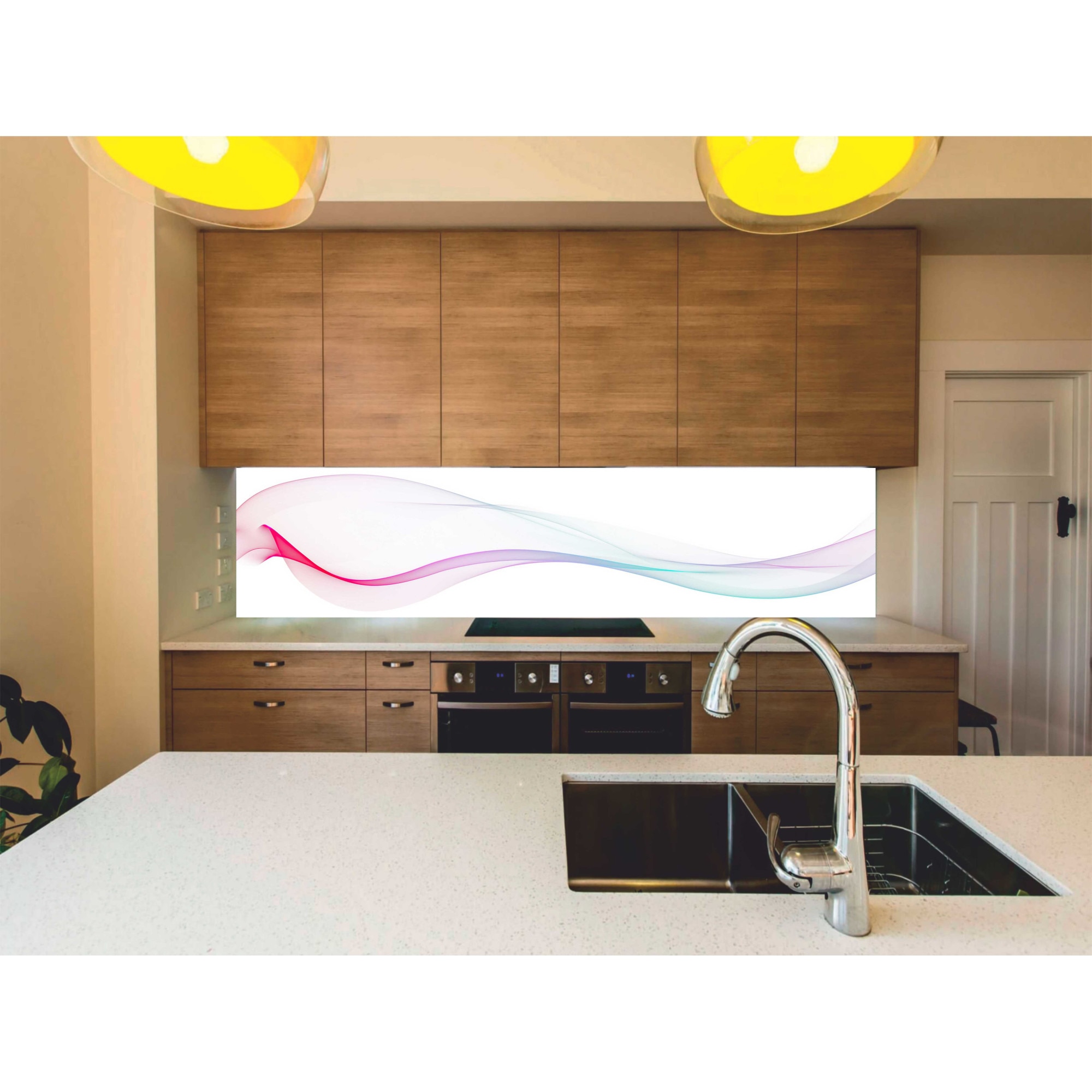 Panou sticla decorativa bucatarie 3000x600 mm Abstract A43 contine ...