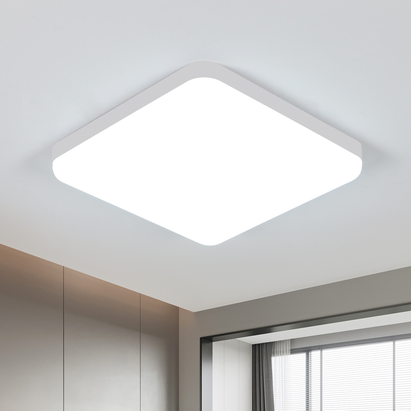 Plafoniera Cu Led, Goeco, 32w, IP54, 220v, Lumina alb, Diametru 25 cm ...