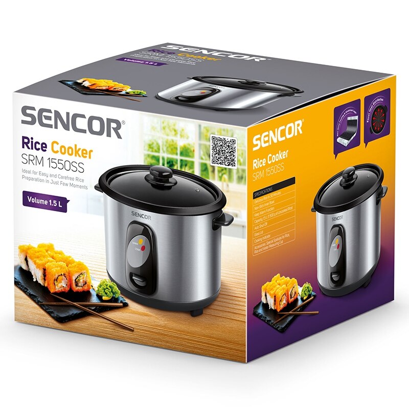 Aparat Gatit Orez, Capacitate 1,5 L, Putere 500 W, Protectie Tripla ...