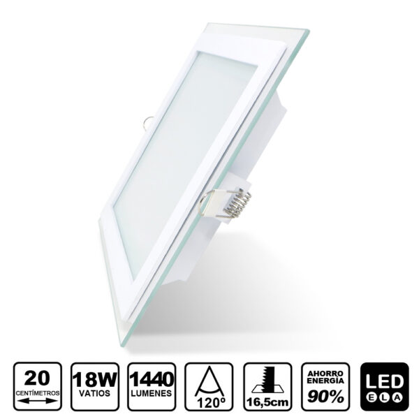 Aplica Patrata 12W Led MAT Margine de sticla incastrabila in tavan fals ...