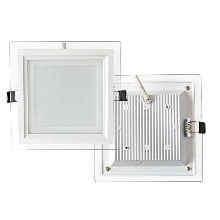 Квадратна стенна лампа 12w Led Mat Стъклен ръб за вграждане в окачен