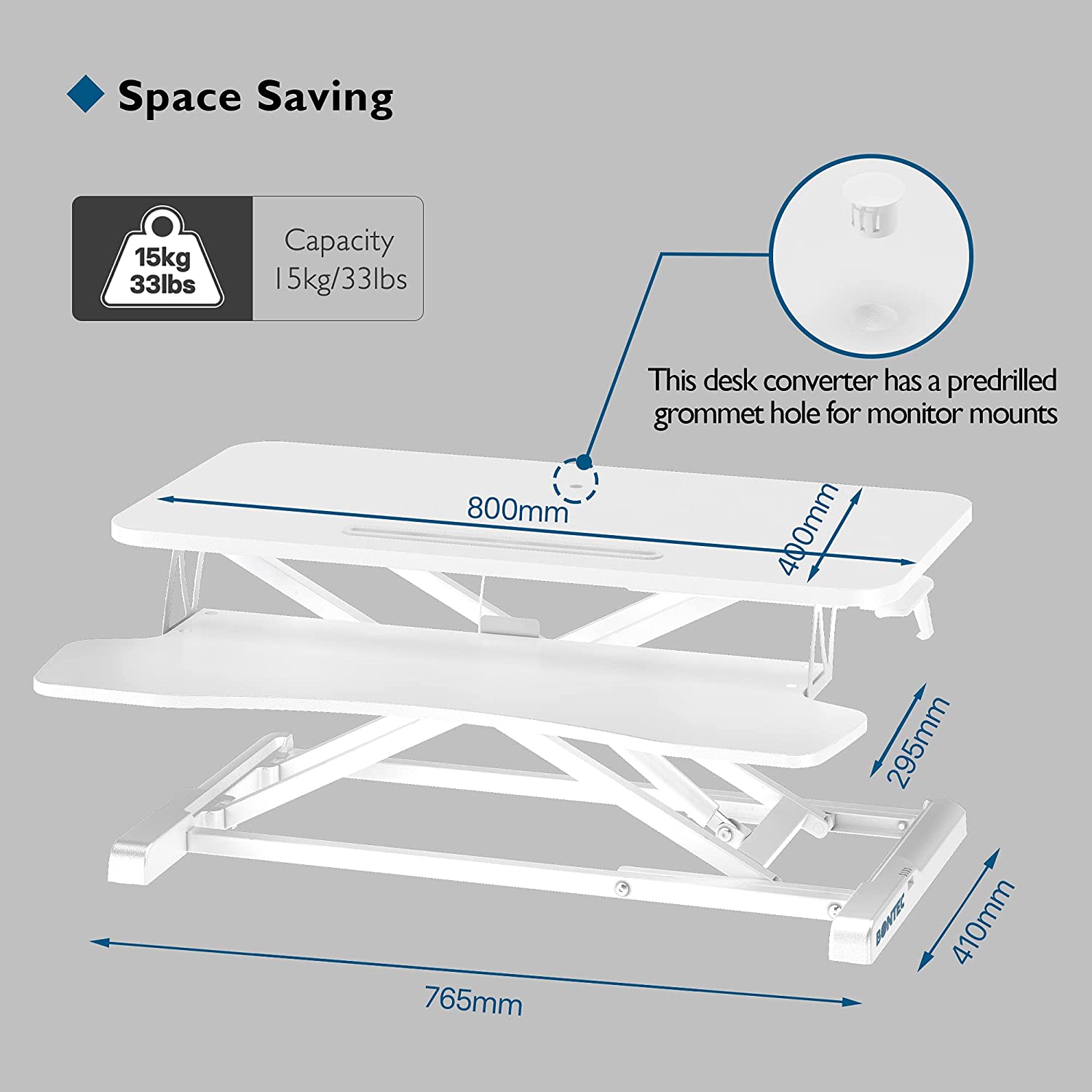 Stand de lucru pentru laptop si computer, Bontec, 80 x 40 x 50 cm ...