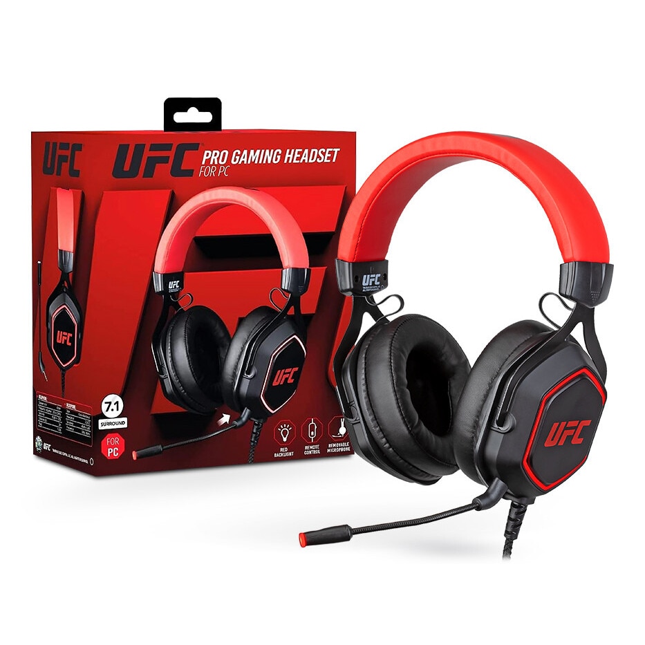 Konix UFC 7.1 Vezetékes Gamer Headset - Fekete-Piros - eMAG.hu