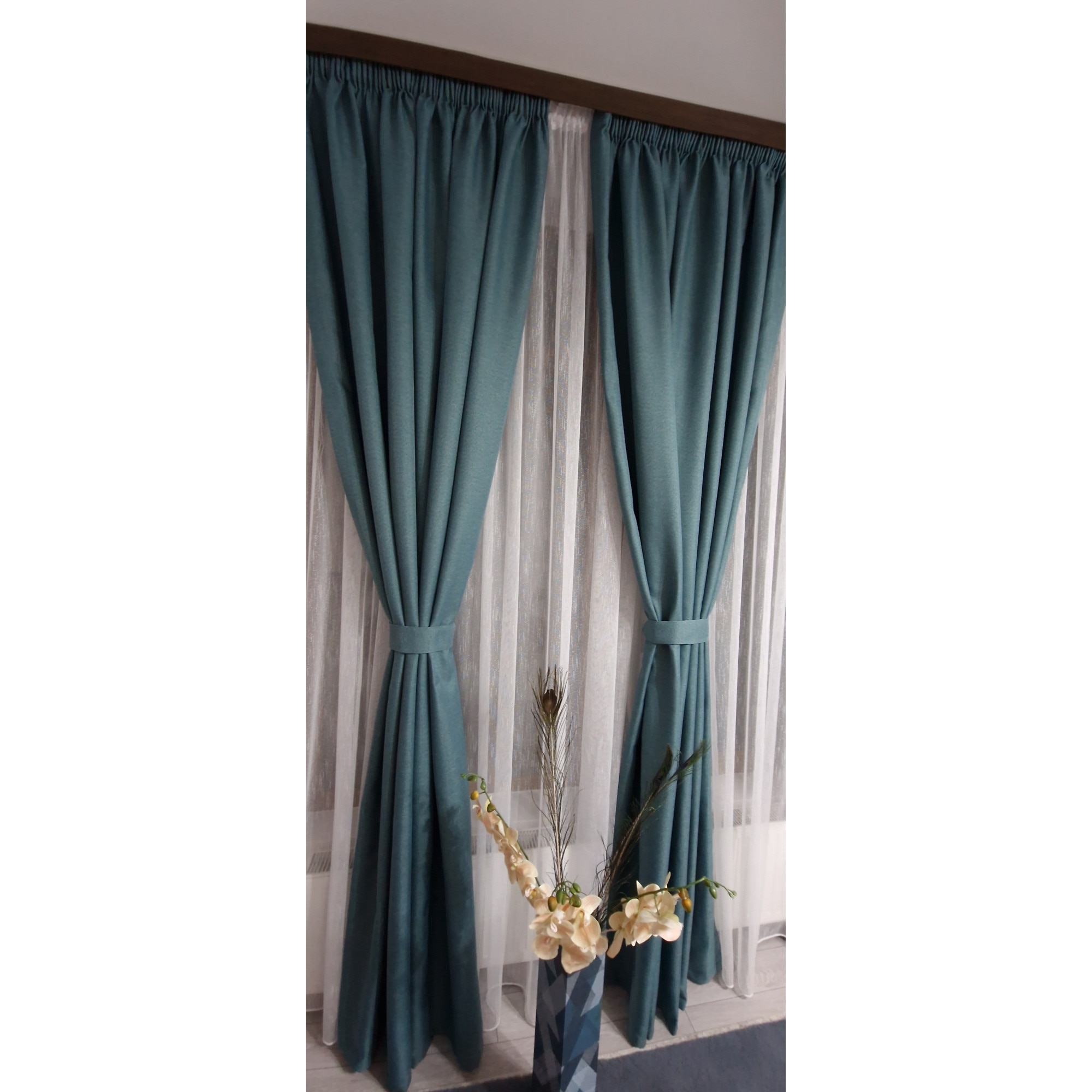 Draperie Rustic Turcoaz 2buc x 100 x 240 - eMAG.ro