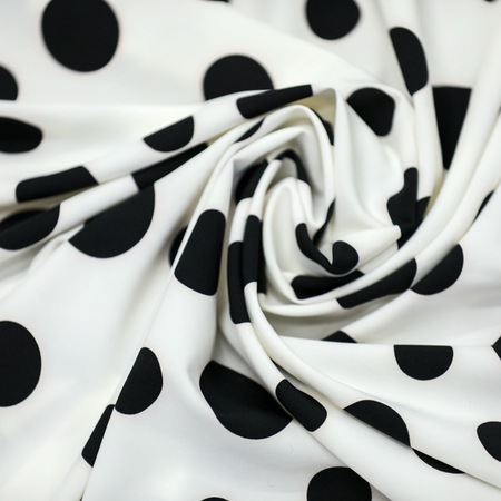 Material textil Silky Soft, Alb cu Buline Negre, 150 x 100 cm - eMAG.ro