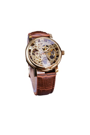 Ceas elegant, Winner, Mecanic, Skeleton, 3 ATM, Gold - eMAG.ro