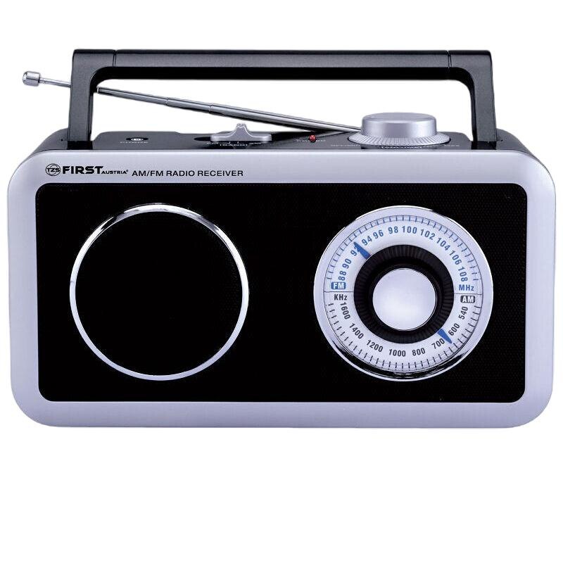 Radio portabil First Austria, AM/FM, Jack 3.5mm, Negru/Argintiu - eMAG.ro